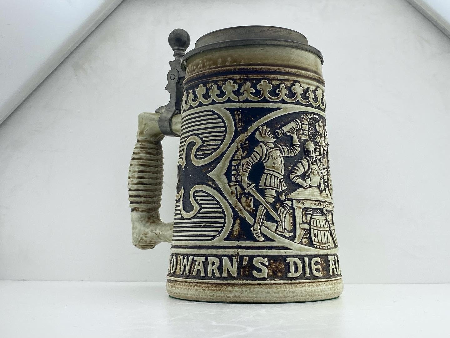 Original German GERZ Beer Stein, Tankard, Beer Mug, Tankard, Zinn Lid ...