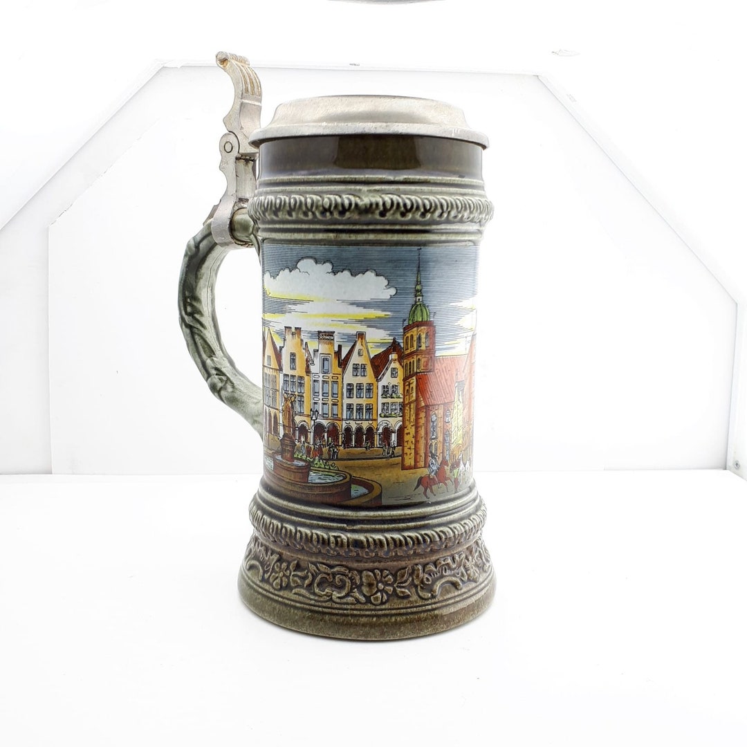 Original German GERZ Beer Stein Beer Mug Zinn Lid Tankard - Etsy