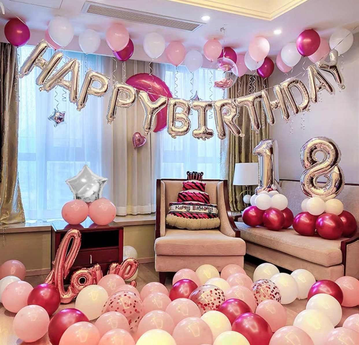 Happy Birthday Balloons Decoration - Etsy