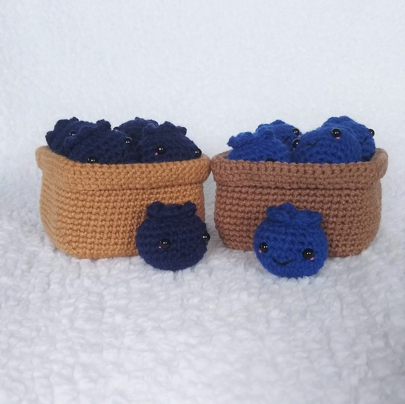 Crochet Basket of Blueberry Plushies Amigurumi Blueberries - Etsy