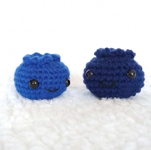 Small Crochet Blueberry Plushie Food Plushie Amigurumi - Etsy
