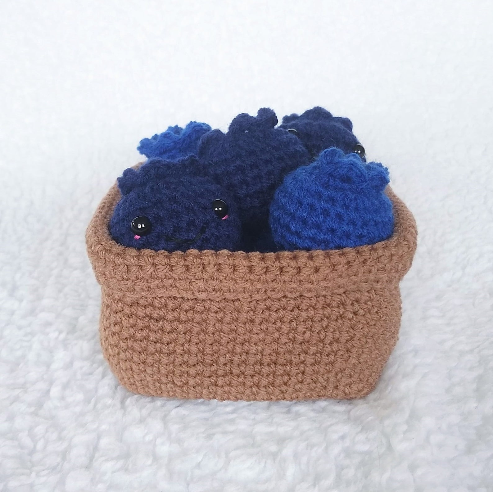 Crochet Basket of Blueberry Plushies Amigurumi Blueberries - Etsy