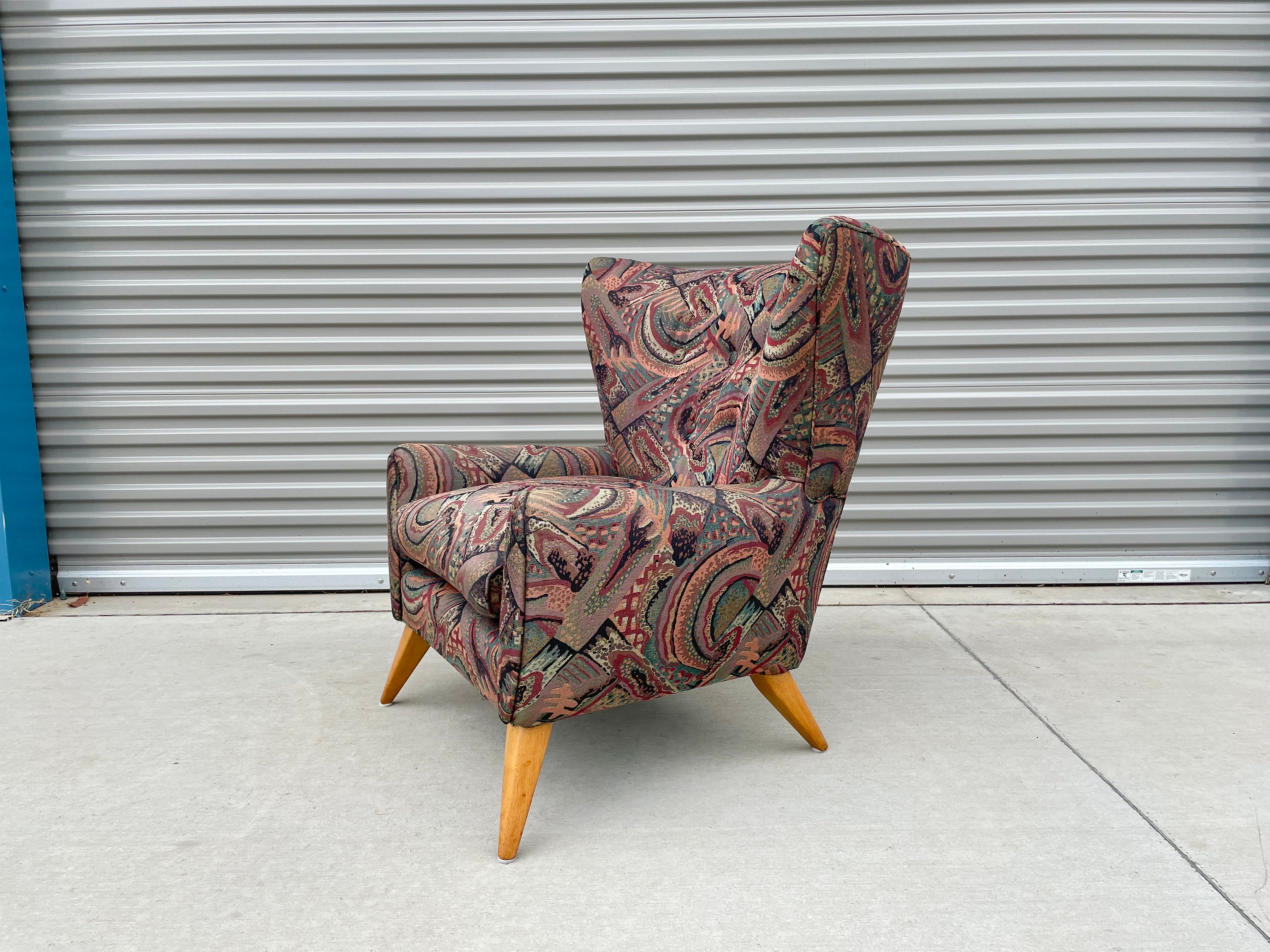 Mid Century Pair of Wingback Lounge Chairs - Etsy