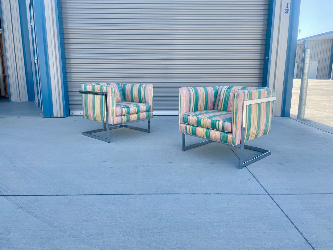 Mid Century Chrome Lounge Chairs by Milo Baughman a Pair - Etsy