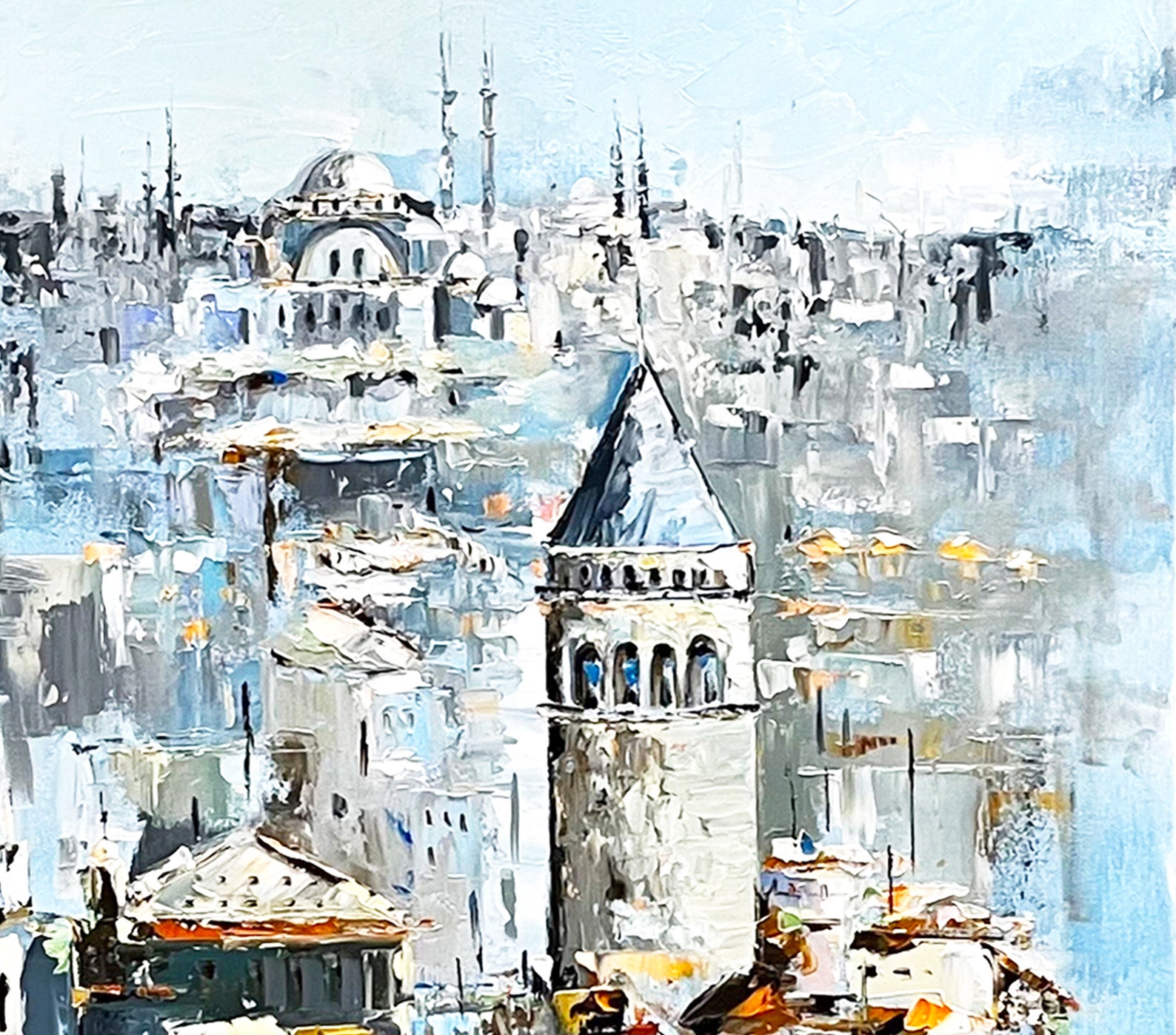 Galata Tower Istanbul Painting Istanbul Canvas Art Istanbul - Etsy