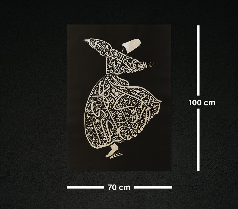 Silver Rumi Islamic Art Whirling Dervish Wall Art Rumi - Etsy