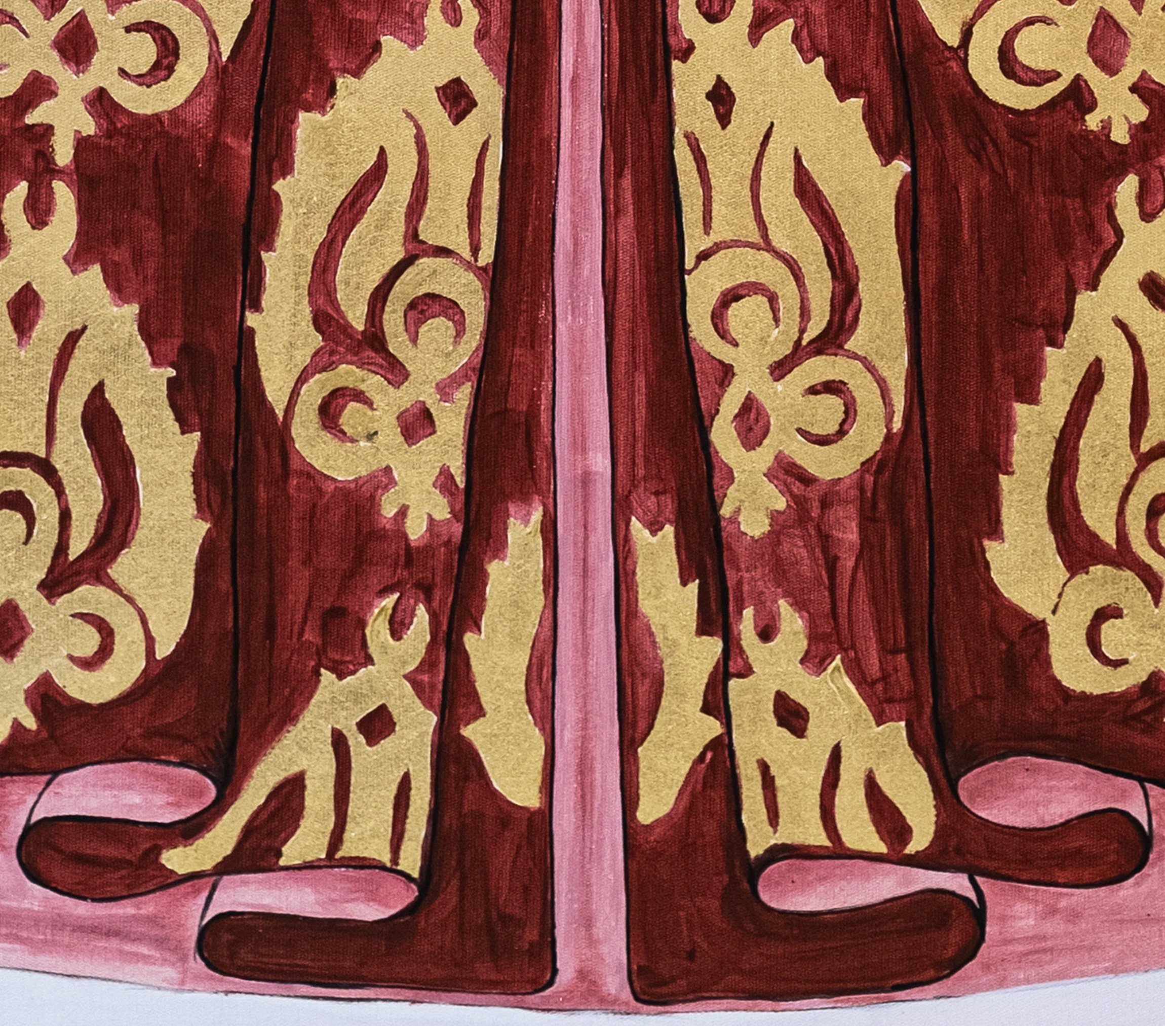 Red Ottoman Caftan Dress Red Ottoman Tunic Original Painting - Etsy