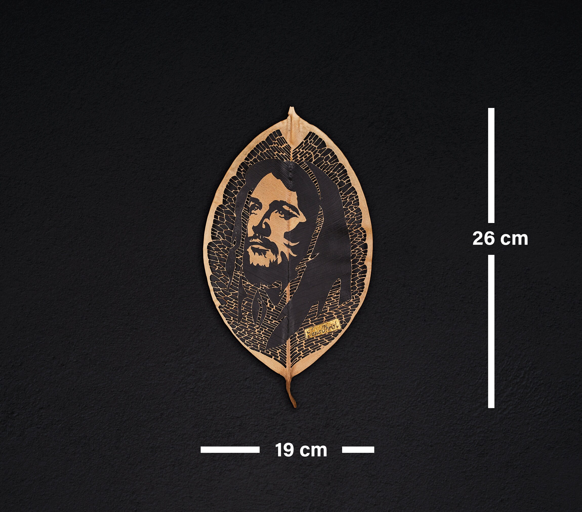Jesus Portrait Leaf Art, Christ Leaf Carving Wall Art, Jesus Christ ...