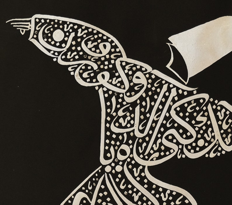 Silver Rumi Islamic Art Whirling Dervish Wall Art Rumi - Etsy