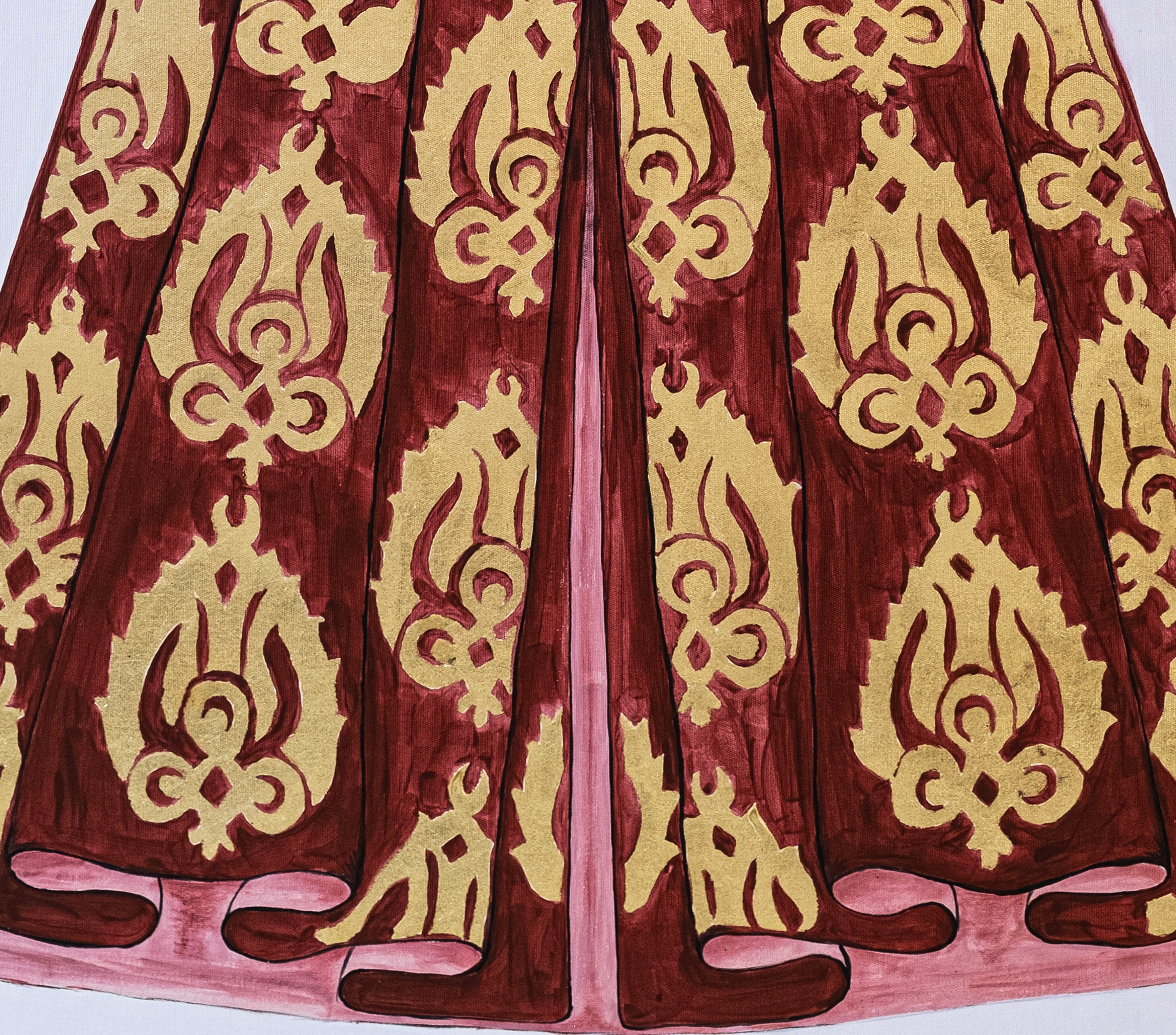 Red Ottoman Caftan Dress Red Ottoman Tunic Original Painting - Etsy