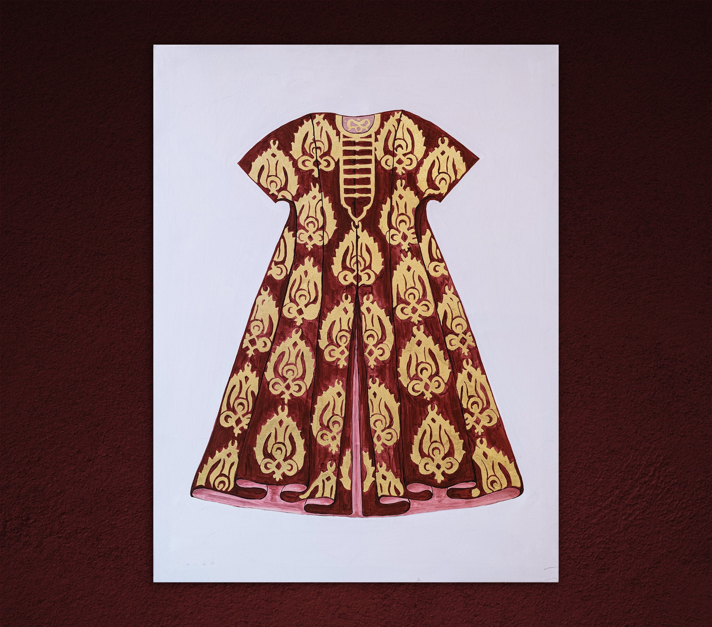Red Ottoman Caftan Dress Red Ottoman Tunic Original Painting - Etsy