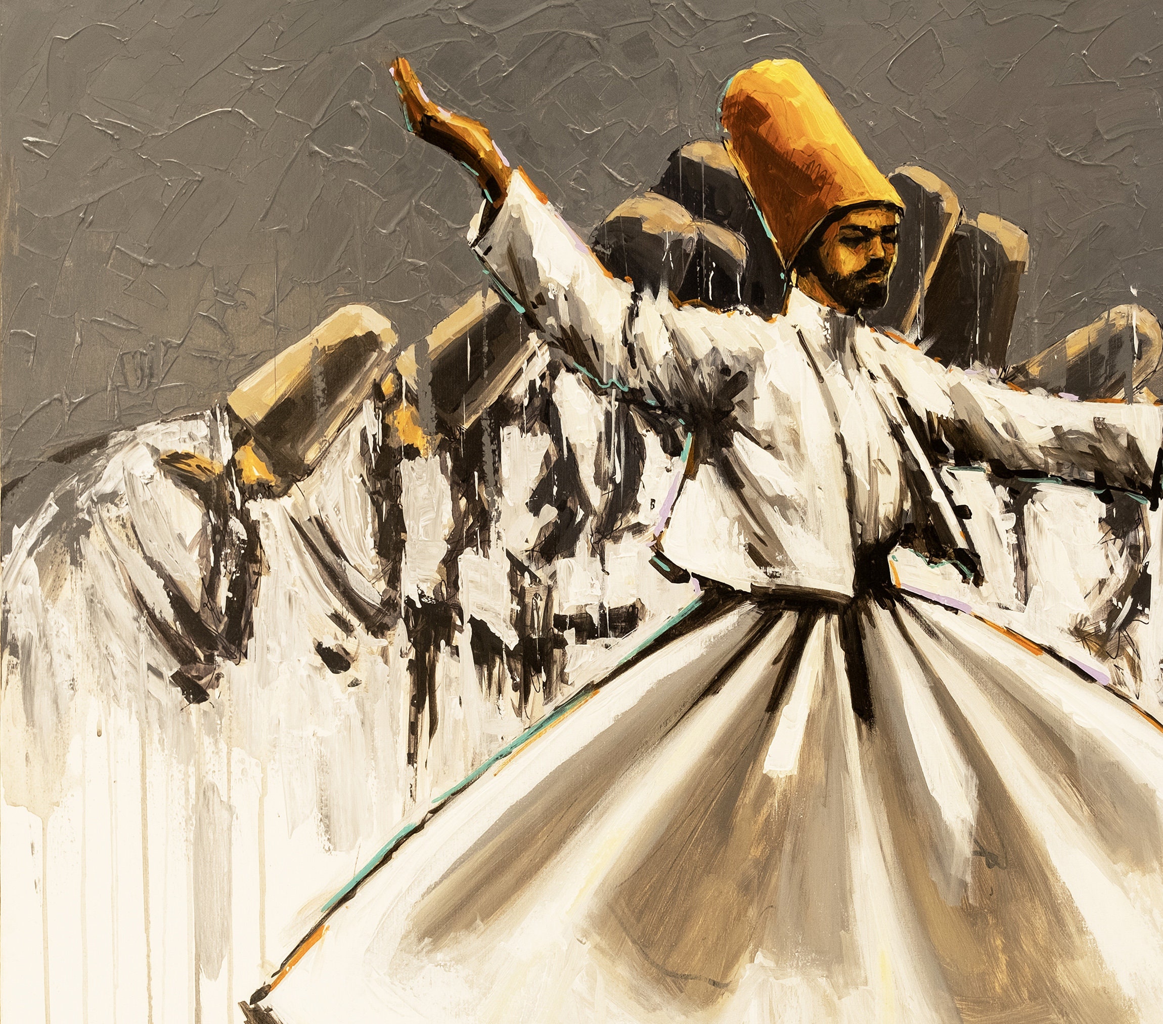Whirling Dervishes Sufi Wall Art, Semazen Wall Art Islamic Oil Painting ...