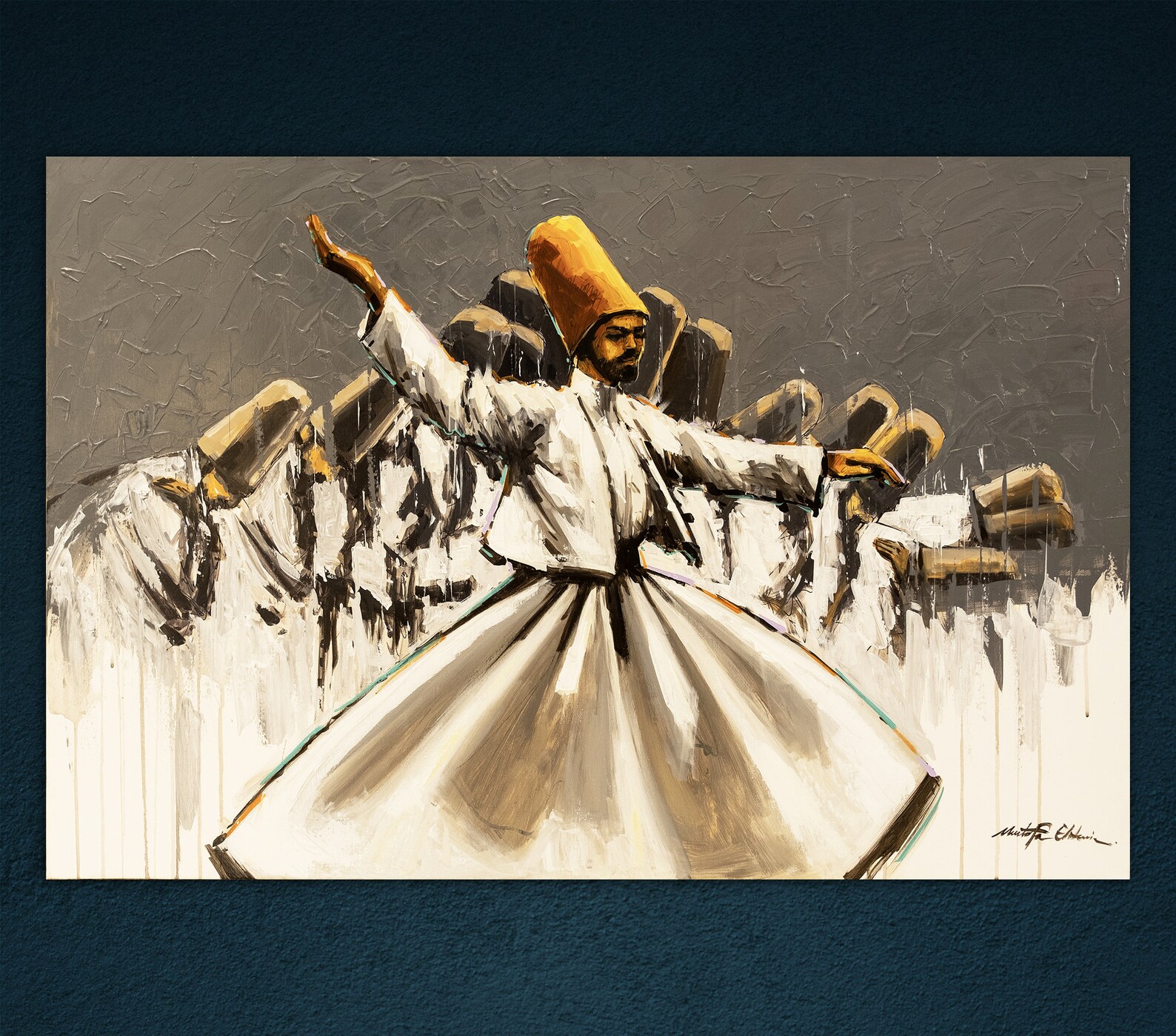 Whirling Dervishes Sufi Wall Art, Semazen Wall Art Islamic Oil Painting ...