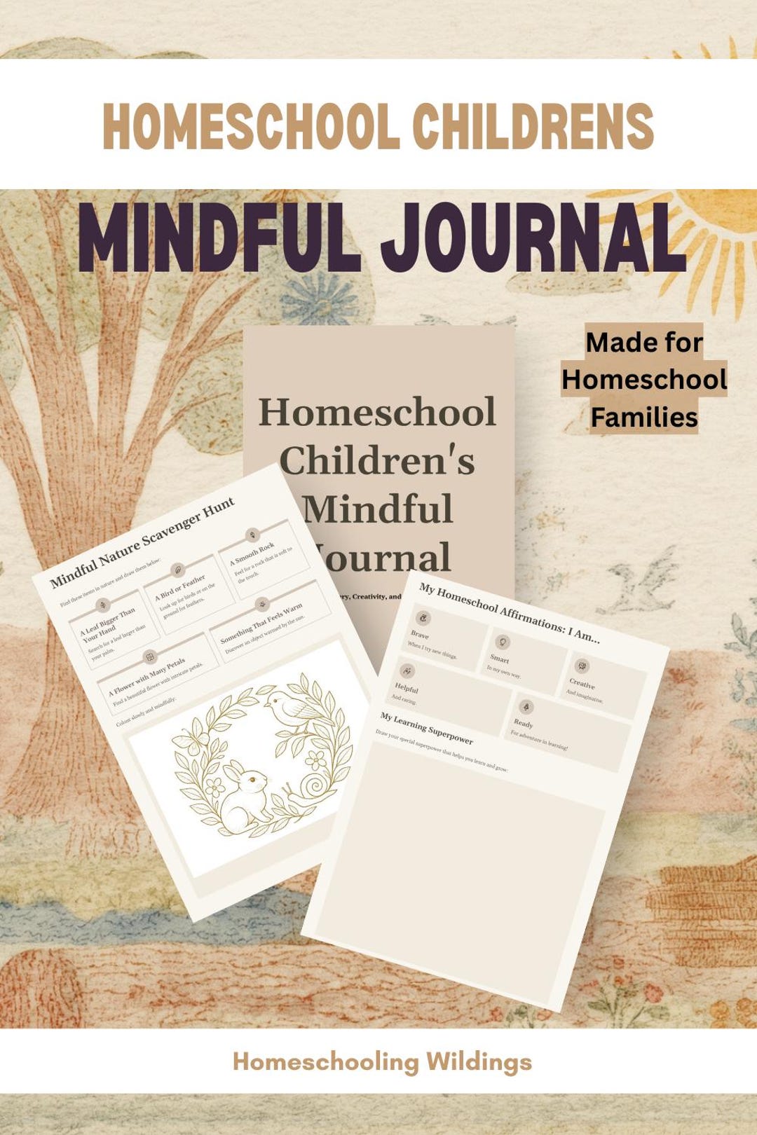 Digital Homeschool Children’s Mindfulness Journal - Etsy