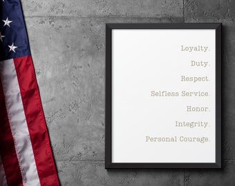 Army Values - Etsy