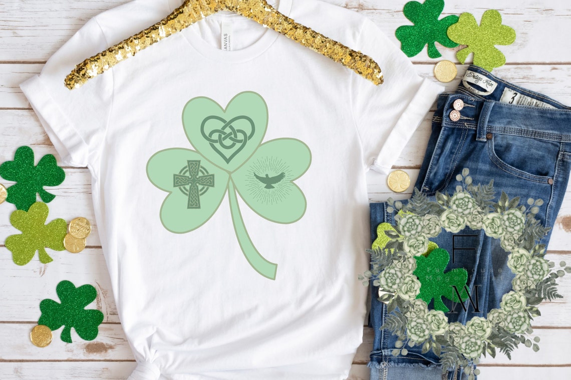 St. Patrick Holy Trinity Shamrock Tshirt - Etsy