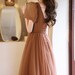 Caramel Prom Dress Long Custom Dress Short Puffy Sleeve Fairy - Etsy