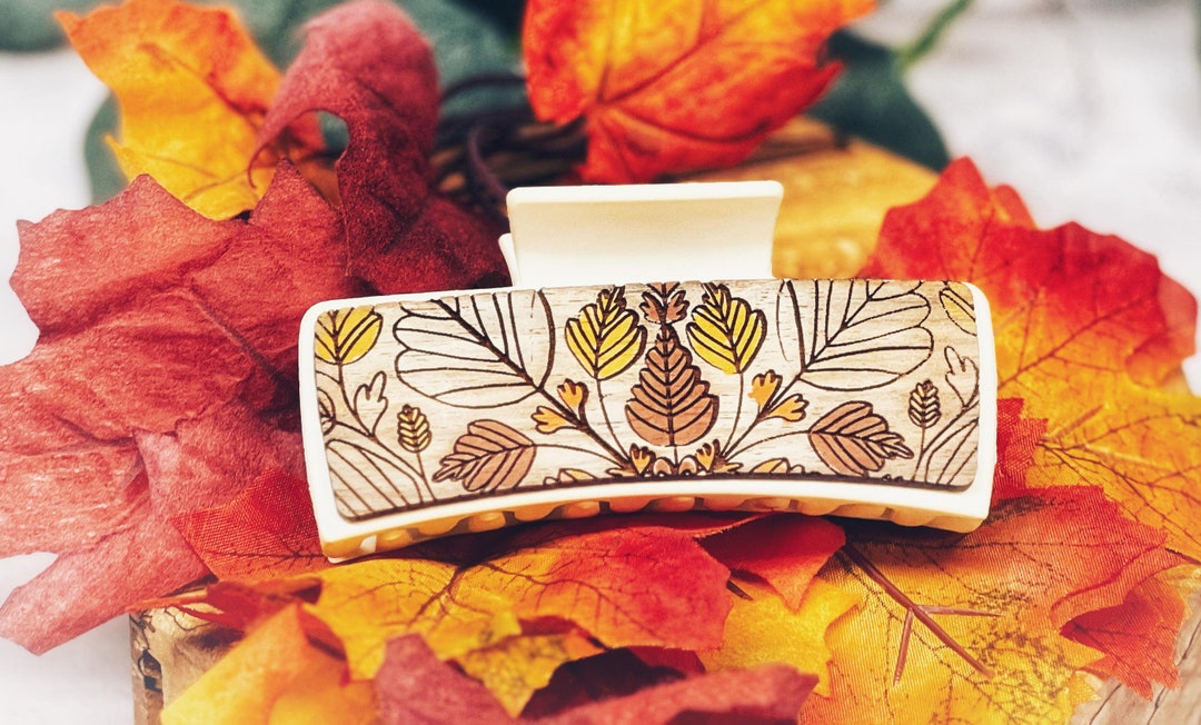 Autumn Leaf Claw Clip - Digital Laser File - PDF - SVG (digital File ...