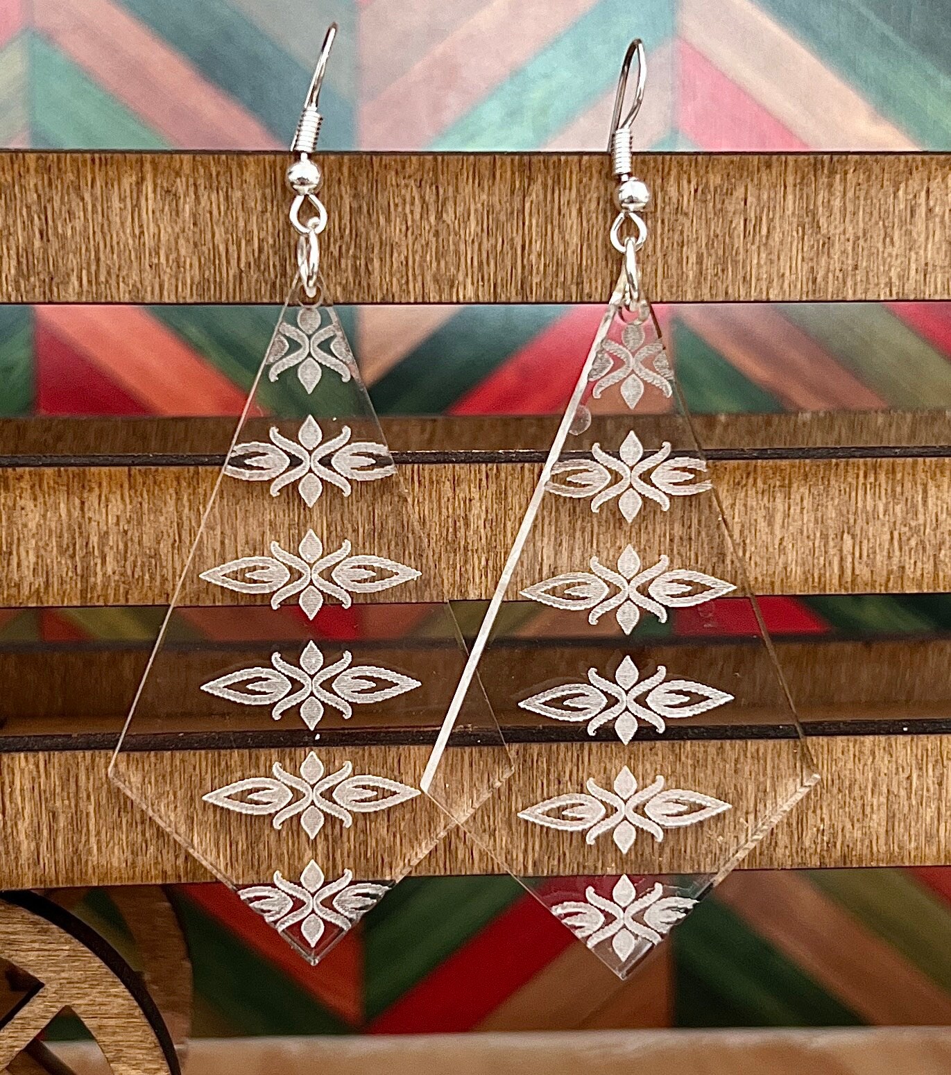 4 FILE Diamond Ornate Earring Digital Laser File PDF - Etsy