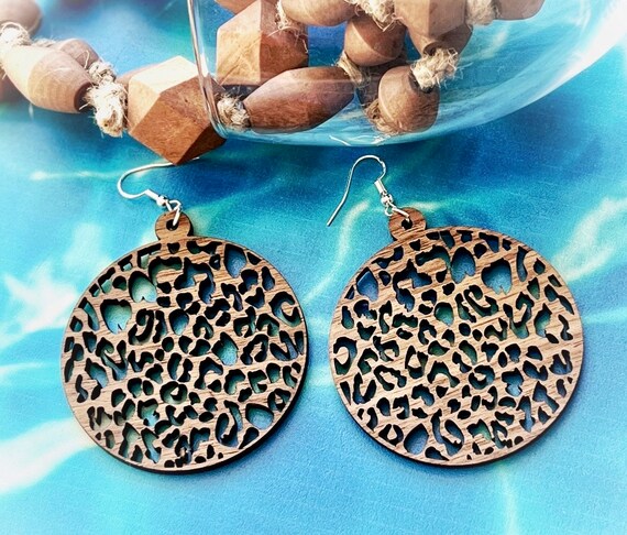 Round Leopard Print Cut Out Design Digital Laser File PDF | Etsy