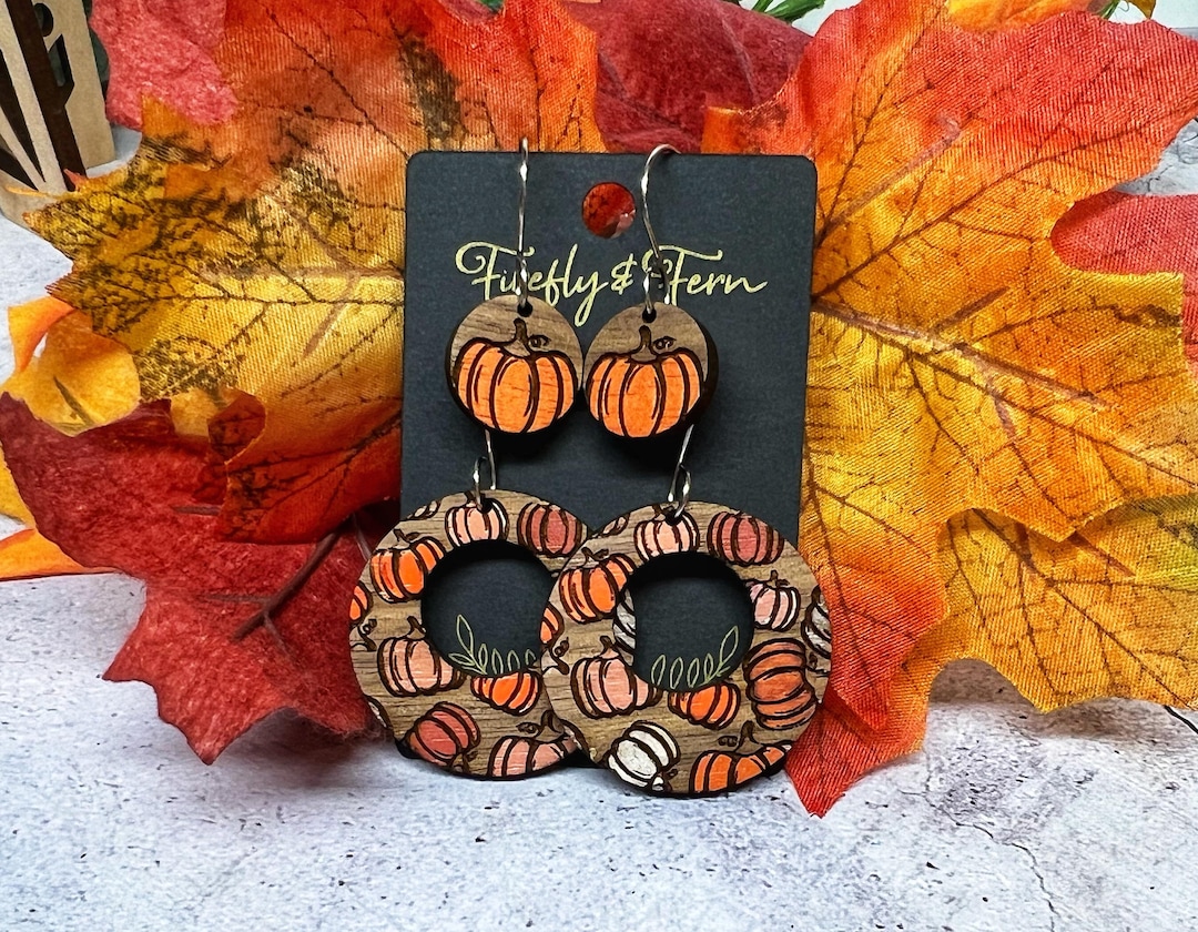 Pumpkin Scatter With Bonus Mini Dangle Earrings - Digital Laser File ...