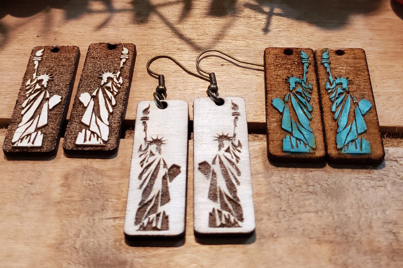 Statue of Liberty Engrave & Reverse Engrave Earring Files - Etsy