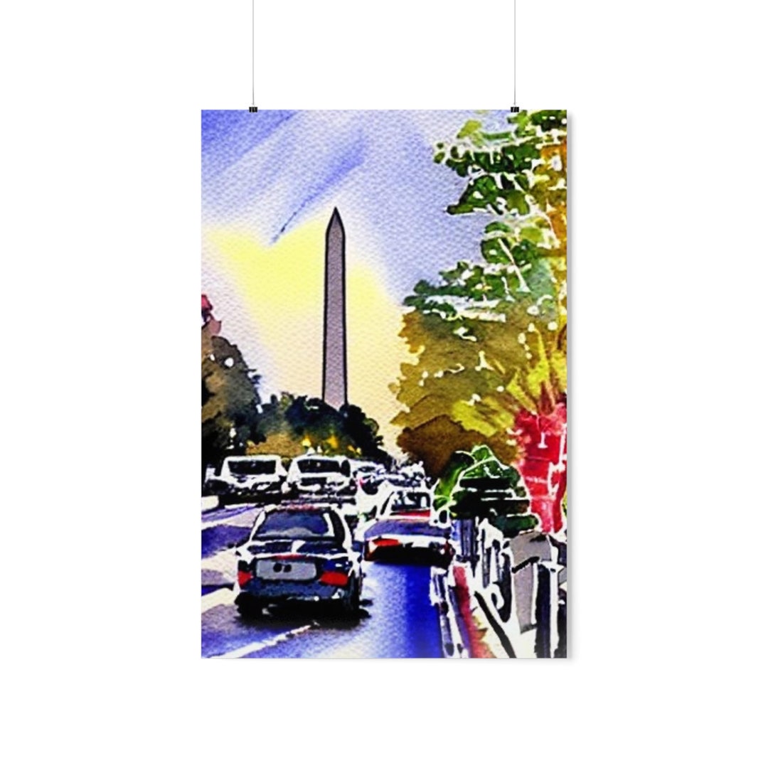 Washington Monument Watercolor Poster | Washington DC Poster ...