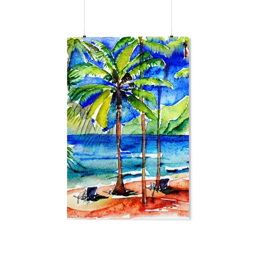 Hawaii Watercolor Poster | Beach Watercolor Poster | Beach Print ...
