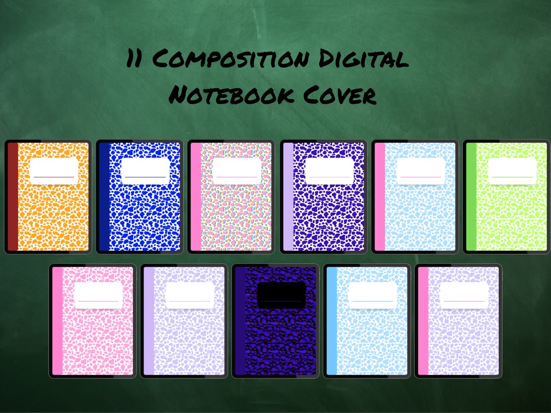 12 Digital Composition Notebook Cover - Etsy