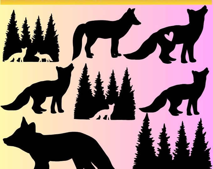 Fox Svg Bundle, Fox Clipart for Cricut, Woodland Fox Silhouette, Fox ...