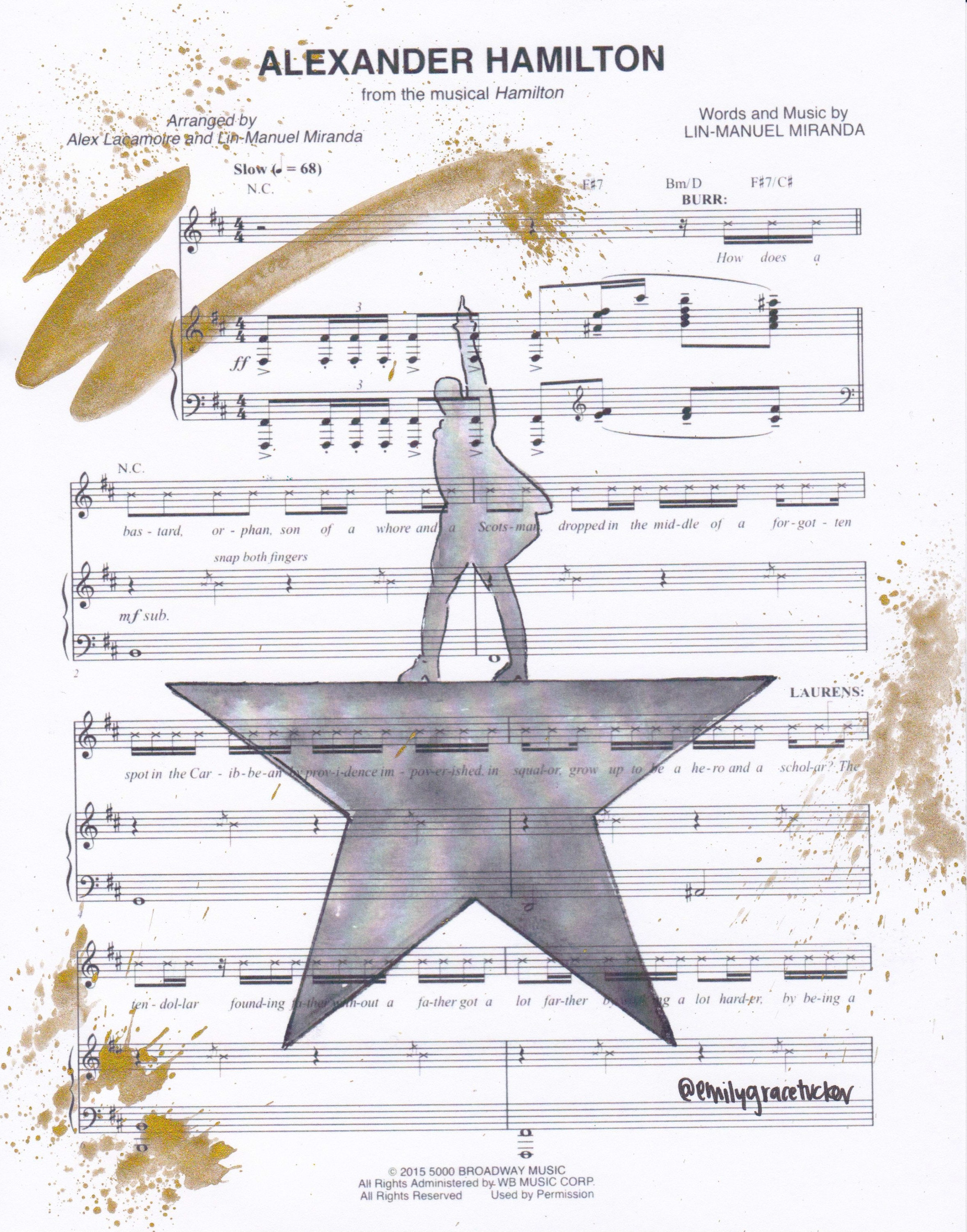 Hamilton Sheet Music Art - Etsy