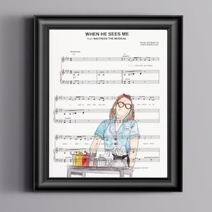 Dawn in Waitress Sheet Music Art - Etsy