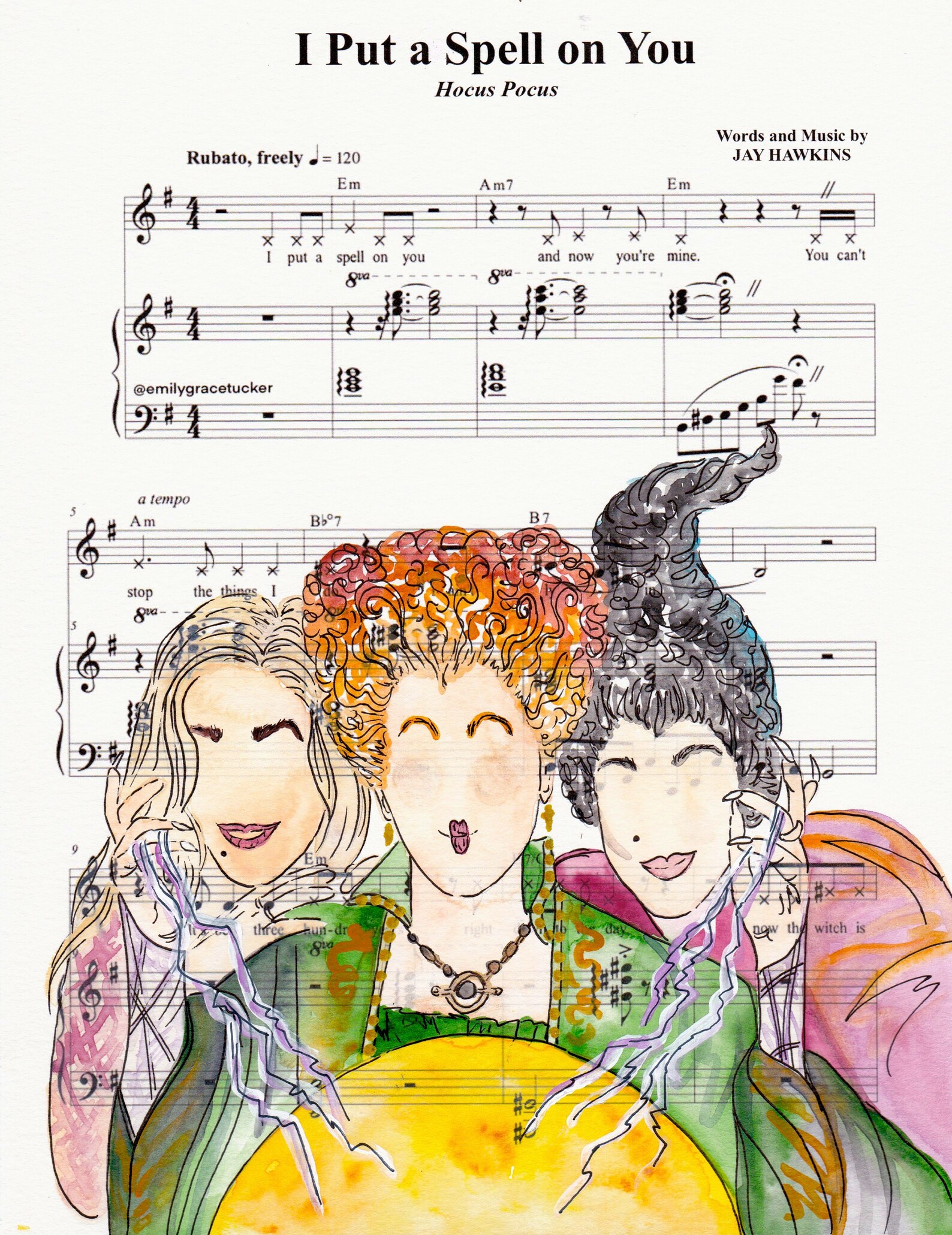 Hocus Pocus Sheet Music Art - Etsy