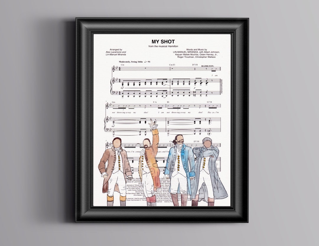 Hamilton My Shot Sheet Music Art - Etsy