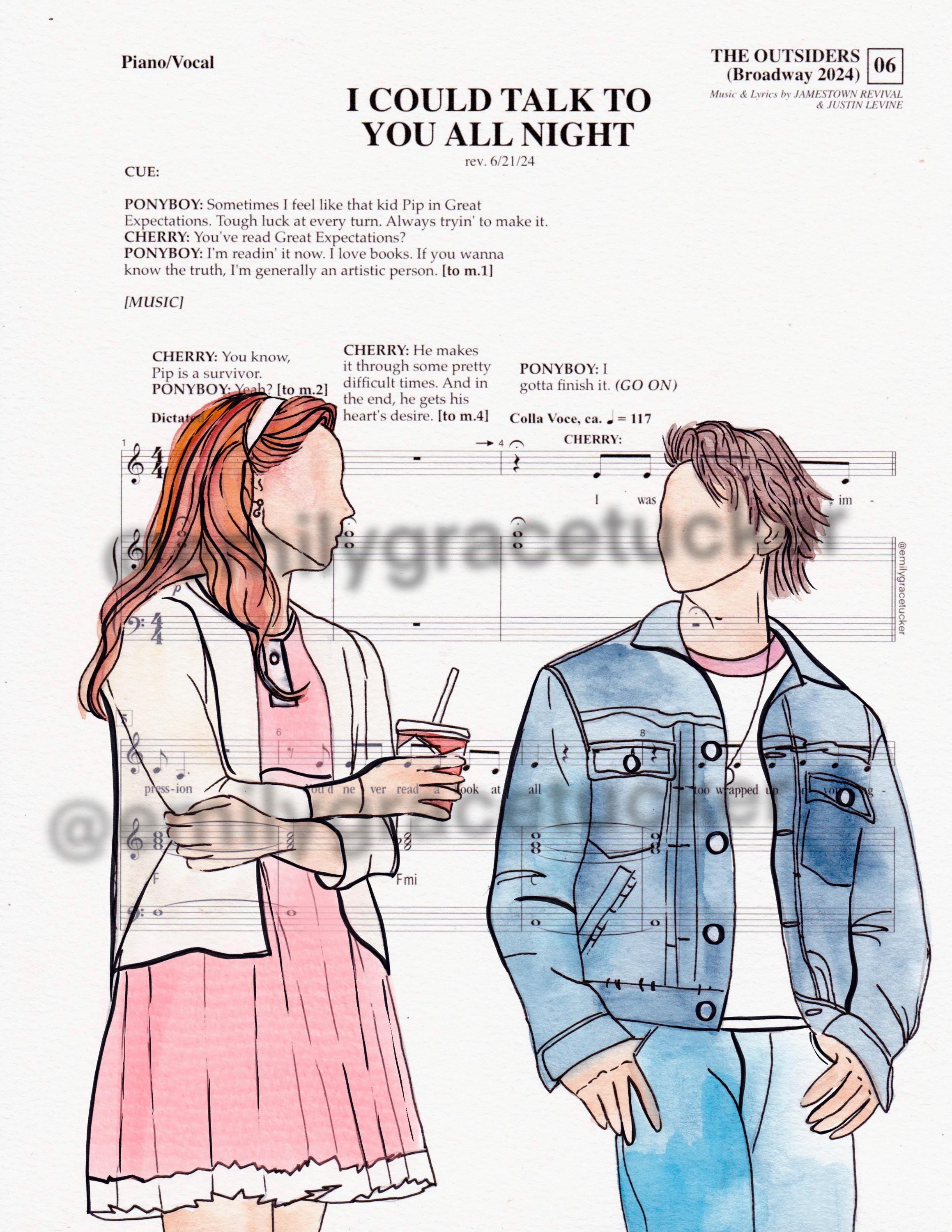 Cherry And Ponyboy Sheet Music Art Etsy