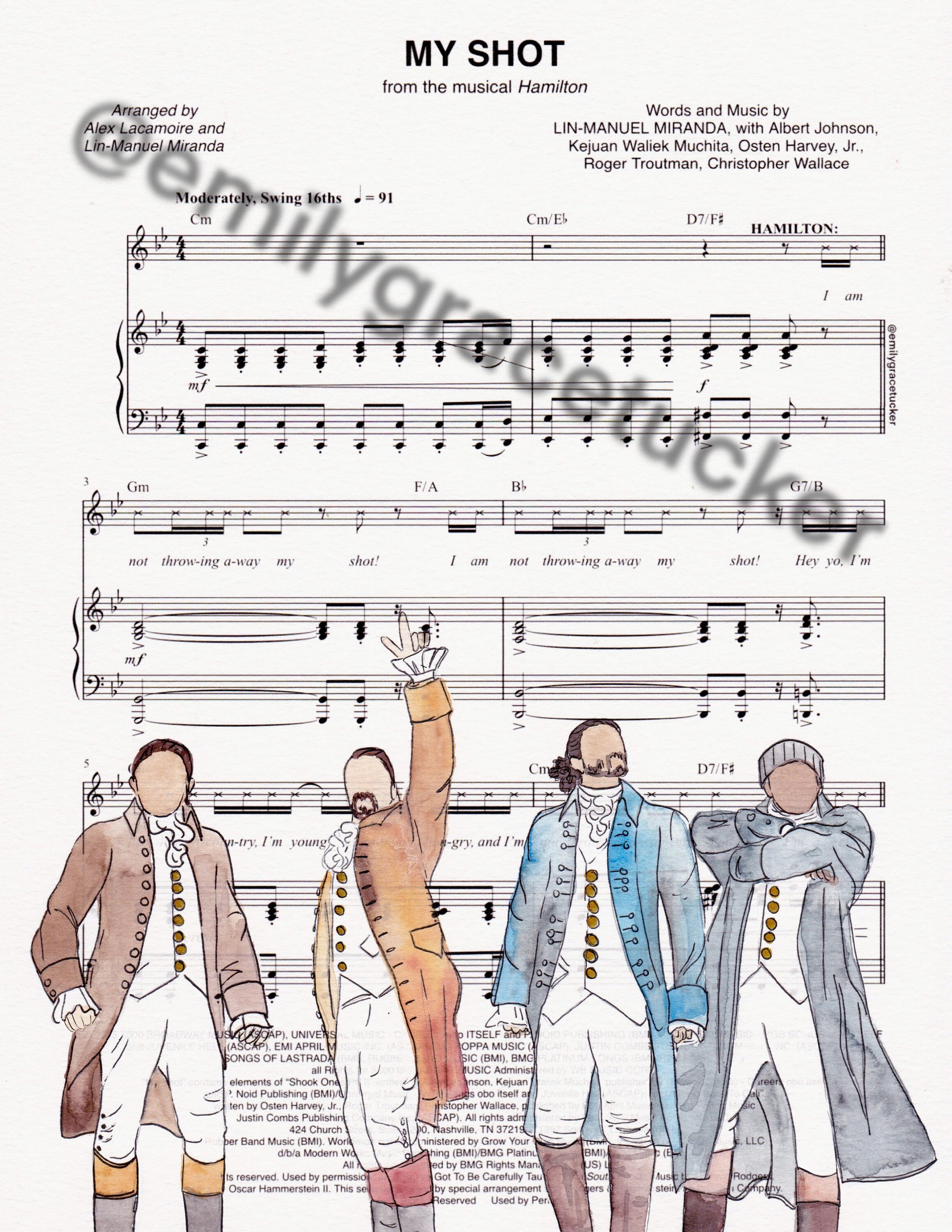 Hamilton My Shot Sheet Music Art - Etsy