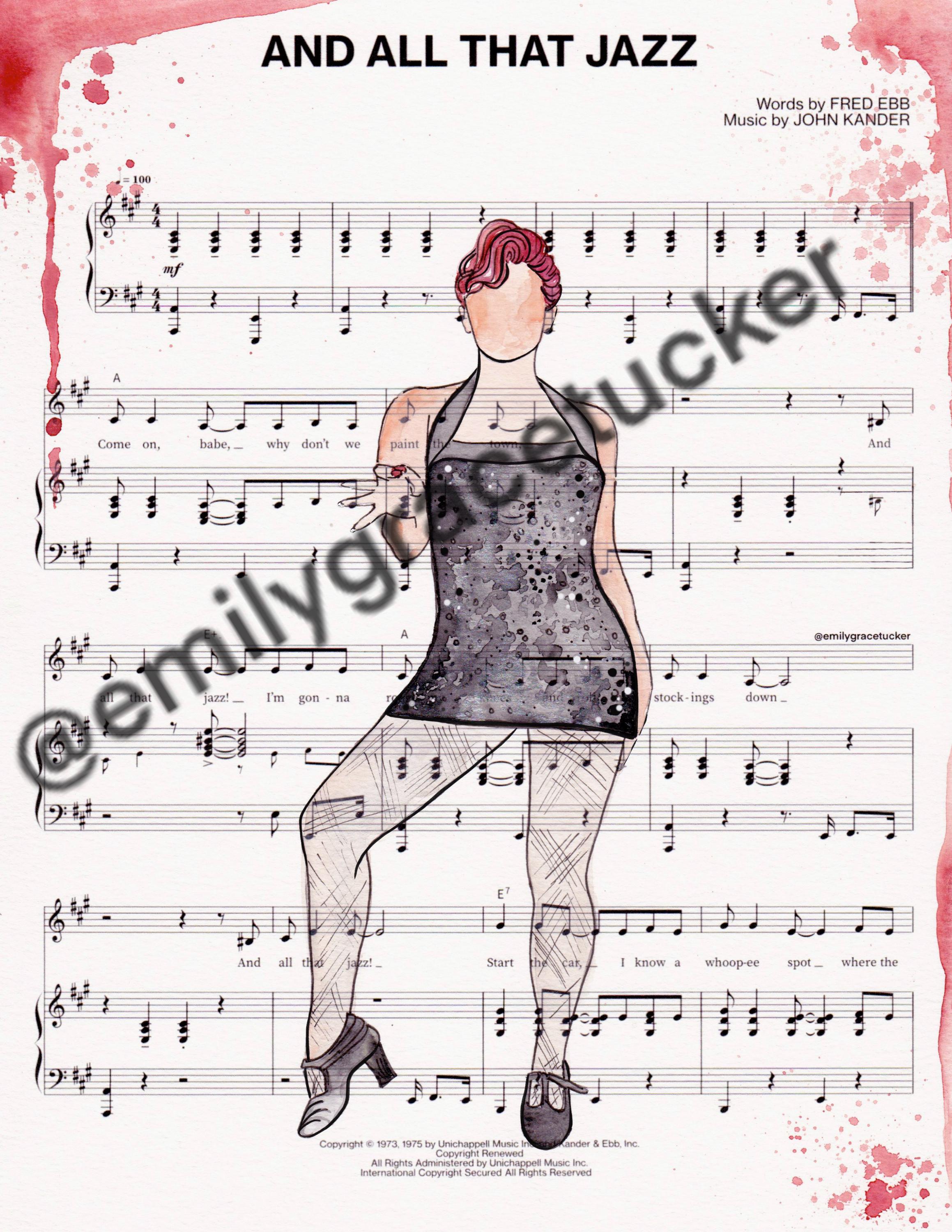 Chicago "all That Jazz" Sheet Music Art - Etsy