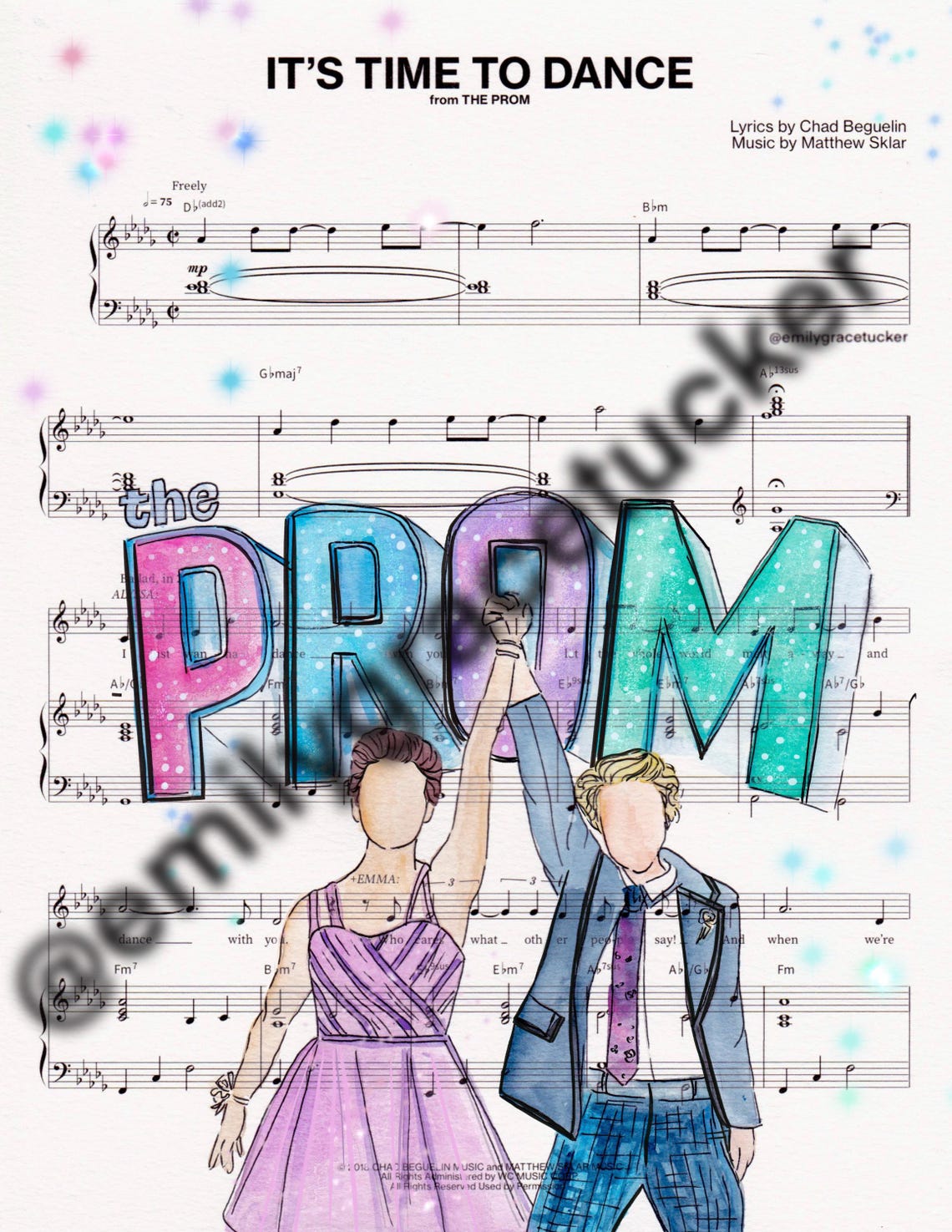 The Prom Sheet Music Art - Etsy