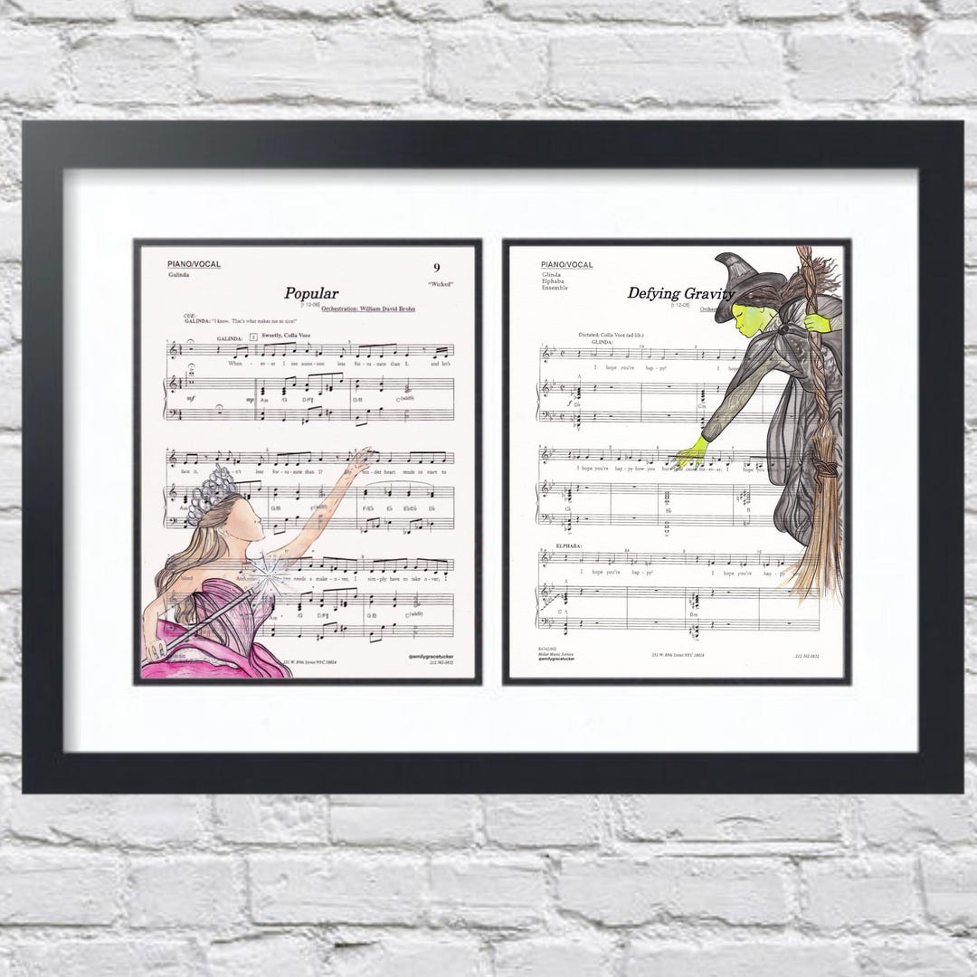 Wicked Movie Sheet Music Art - Etsy