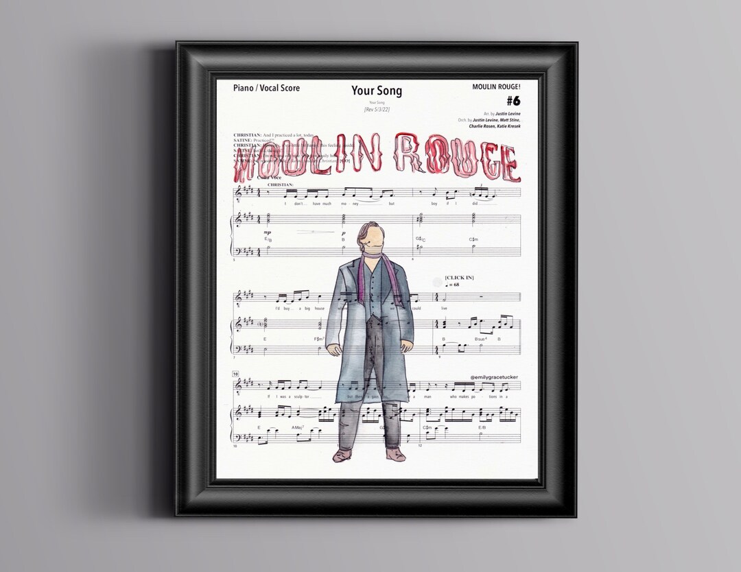 Moulin Rouge Derek Klena Sheet Music Art - Etsy