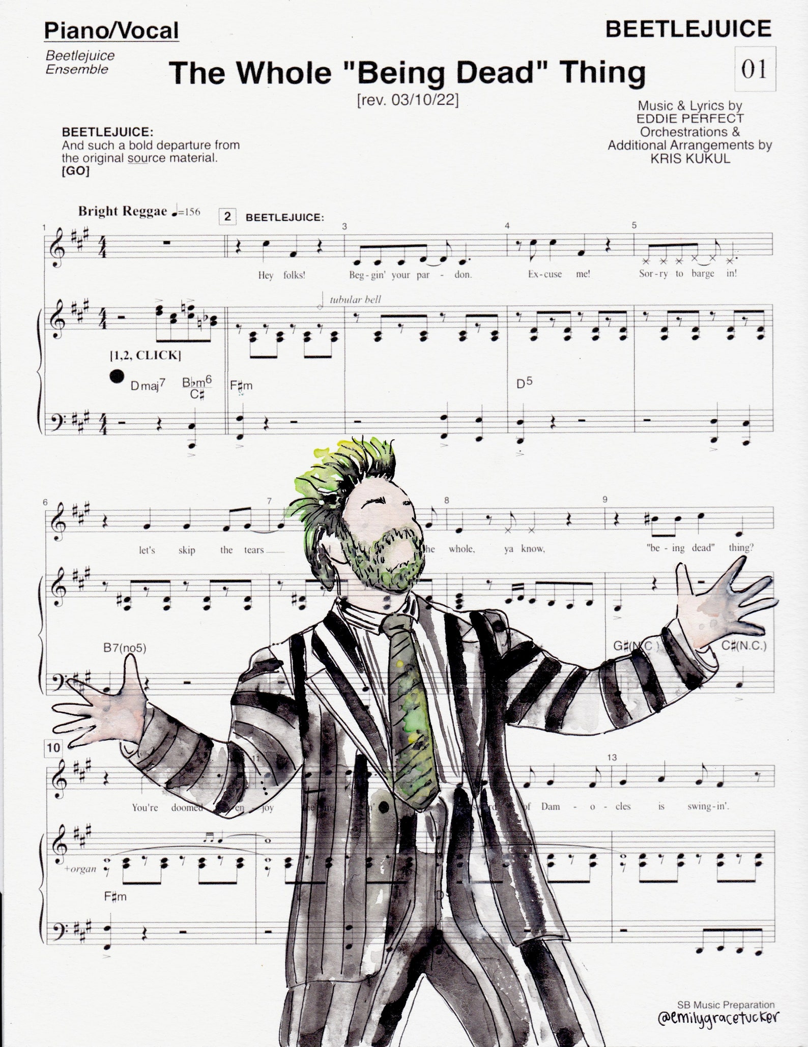 Beetlejuice Sheet Music Art - Etsy