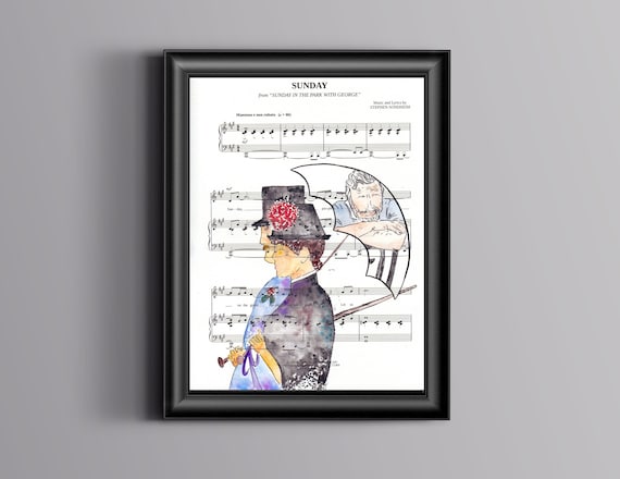 Sondheim Sunday in the Park Sheet Music Art - Etsy