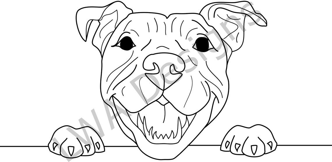 Pitbull Line Drawings - SVG / PDF / PNG - Original, Hand-drawn - Etsy