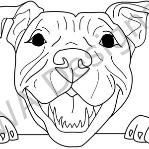 Pitbull Line Drawings - SVG / PDF / PNG - Original, Hand-drawn - Etsy