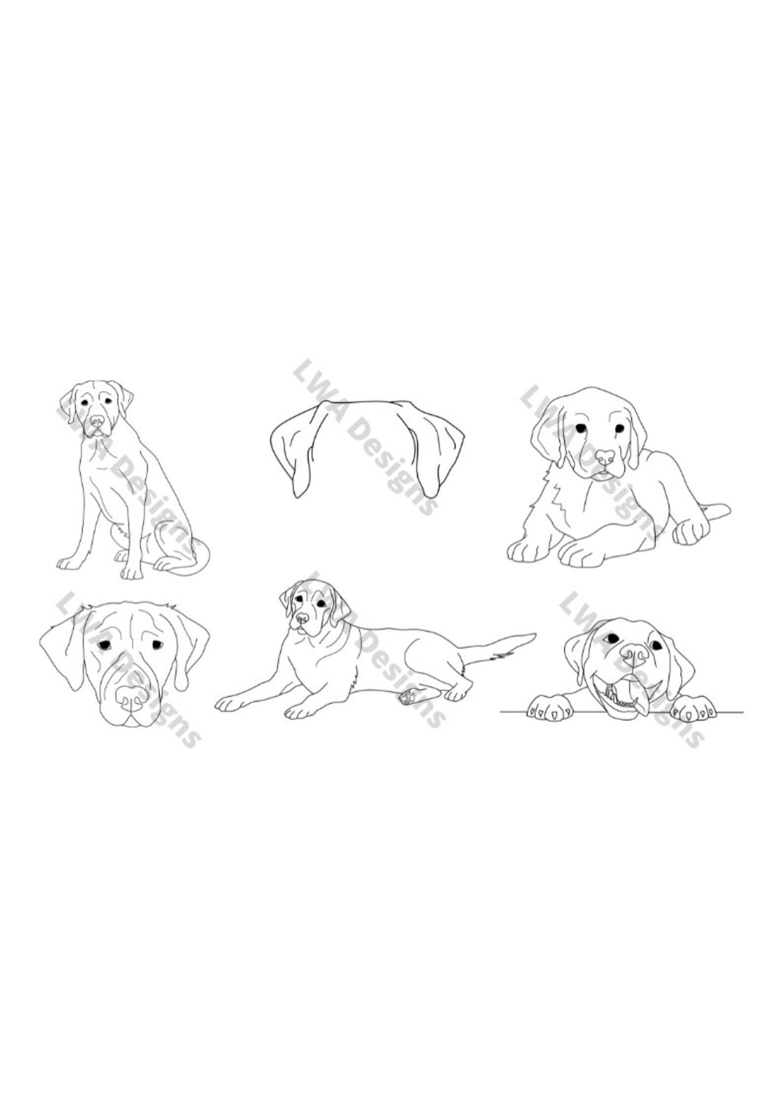Labrador Line Drawing SVG / PDF / PNG Original, Hand-drawn - Etsy
