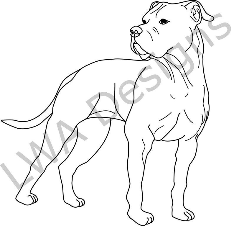Pitbull Line Drawings - SVG / PDF / PNG - Original, Hand-drawn - Etsy