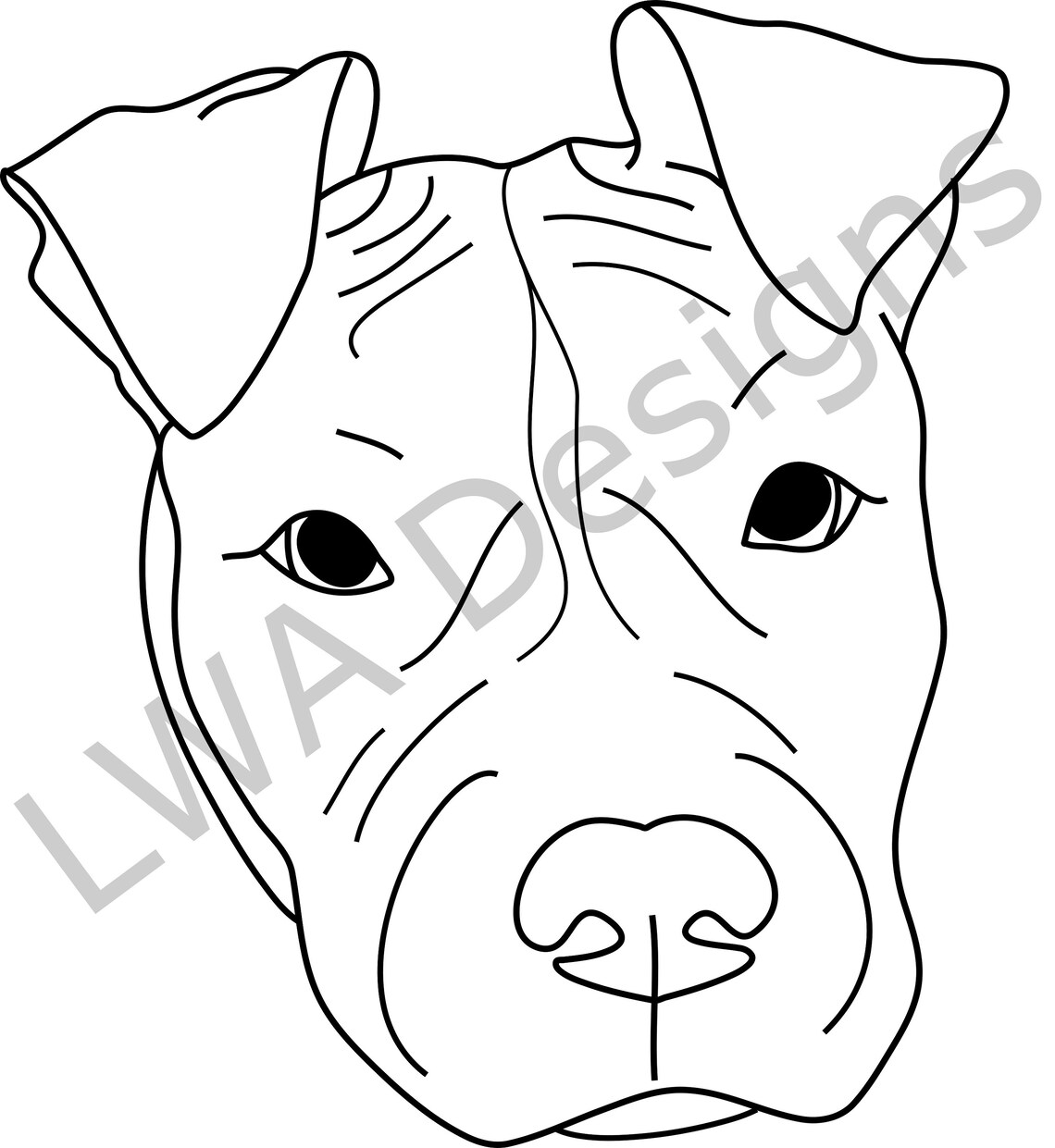 Pitbull Line Drawings - SVG / PDF / PNG - Original, Hand-drawn - Etsy ...
