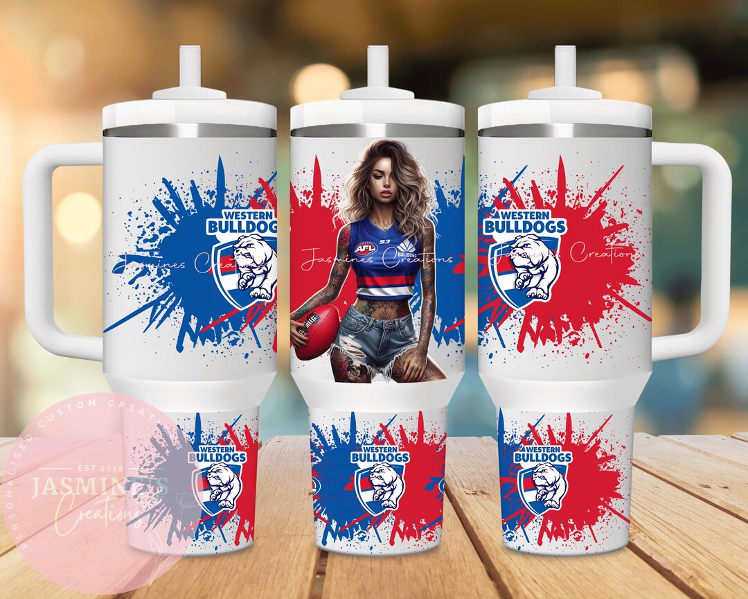 40oz Tumbler Wrap Western Bulldogs AFL, Australian Football Fan, AFL ...