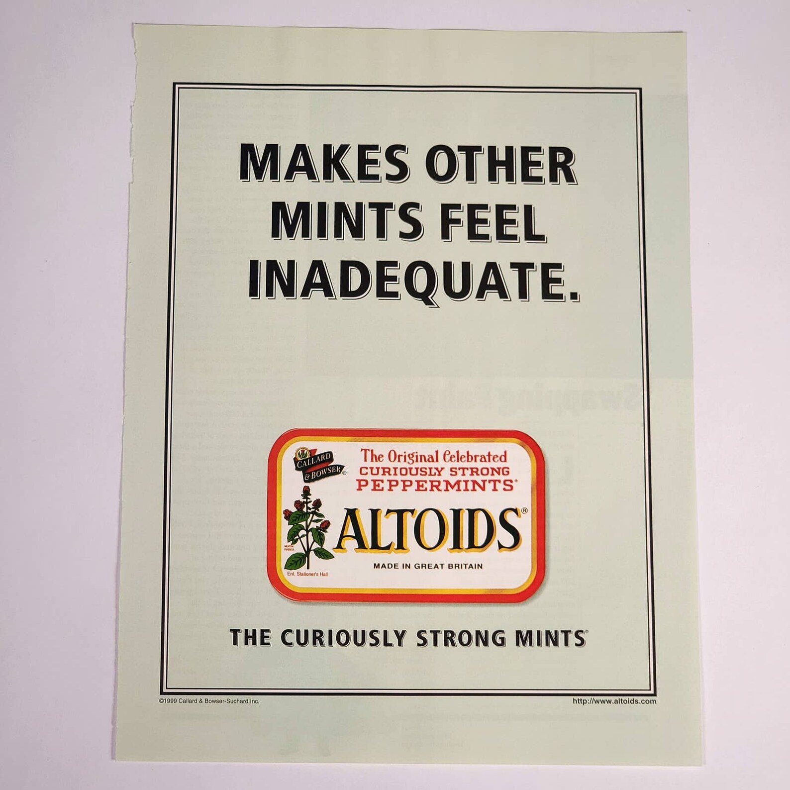 Vintage Altoids makes Other Mints Feel Inadequate Print Ad 2000 Maxim 8 ...