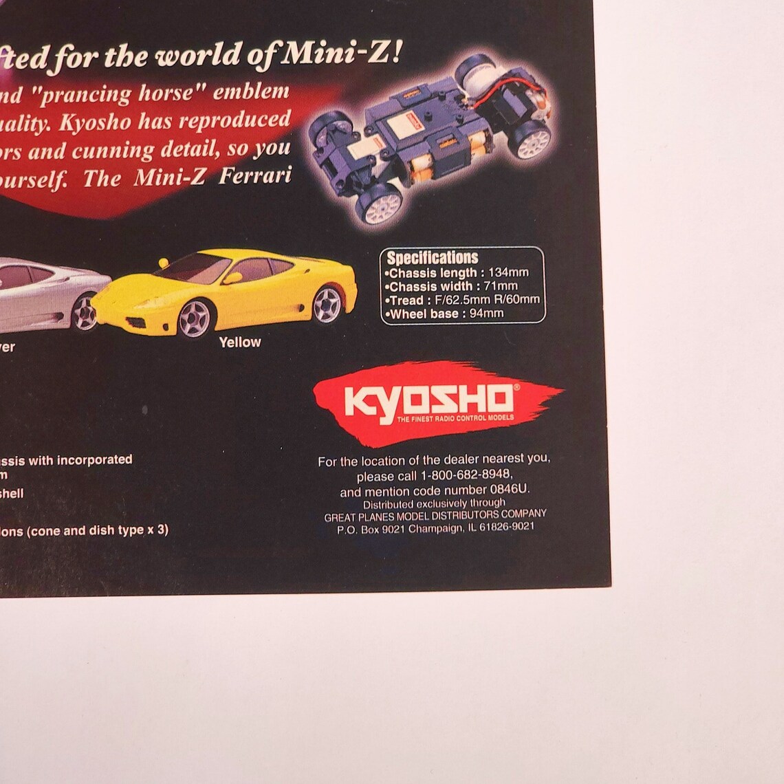 Mini-z Ferrari 360 Modena prancing Horse Print Ad 2004 RC Car Action 8 ...